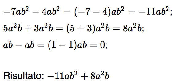 Somma di monomi esercizi | Il genio della matematica