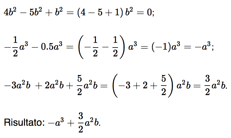 Somma di monomi esercizi | Il genio della matematica